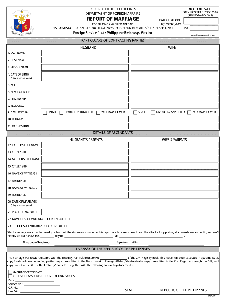 Fillable Online mexicope dfa gov PARTICULARS OF CONTRACTING PARTIES Fax ...
