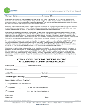 Fillable Online ATTACH VOIDED CHECK FOR CHECKING ACCOUNT ATTACH DEPOSIT ...