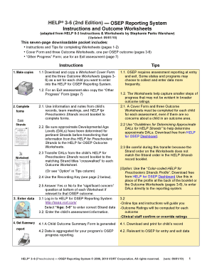 Fillable Online HELP for Preschoolers OSEP Reporting System 3-6 2nd Fax ...