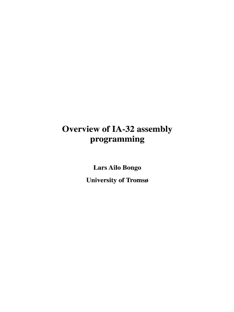 Fillable Online Overview of IA-32 assembly Fax Email Print - pdfFiller
