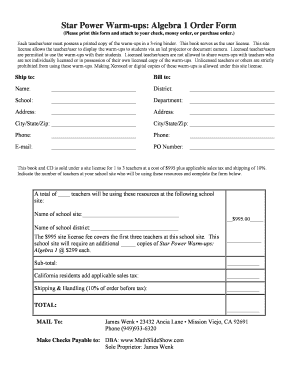 Fillable Online Star Power Order Form Fax Email Print - pdfFiller