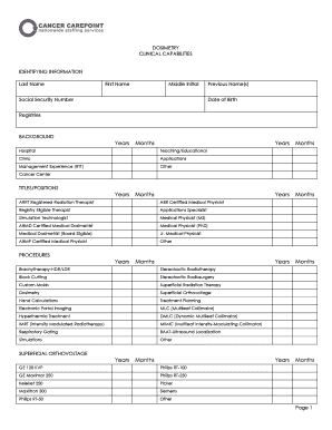 Fillable Online DOSIMETRY IDENTIFYING INFORMATION BACKGROUND Years ...