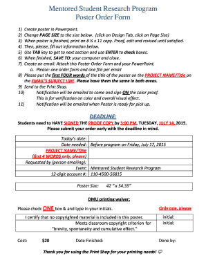 Fillable Online cme dmu Poster PSOF Template Fax Email Print - pdfFiller