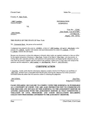Fillable Online Circuit Court Index No Fax Email Print - pdfFiller