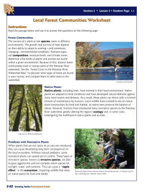 Fillable Online growingnative Local Forest Communities Worksheet ...