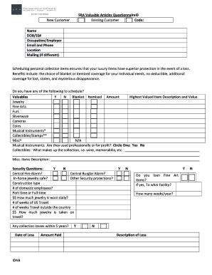 Fillable Online NB SRA Valuable Articles Questionnaire Scheduling ...