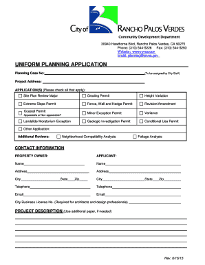 Fillable Online RESIDENTIAL PLANNING APPLICATION RESIDENTIAL PLANNING ...