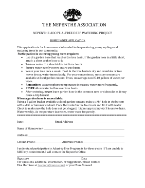 Fillable Online Adopt A Tree Application - Nepenthe Fax Email Print ...