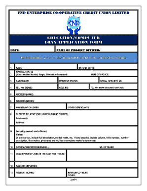 Fillable Online EDUCATIONCOMPUTER LOAN APPLICATION FORM Fax Email Print ...