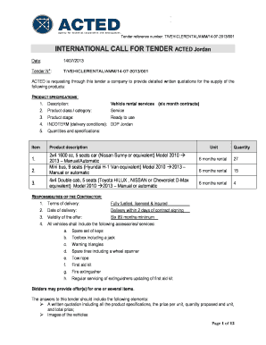 Fillable Online Tender reference number TVEHICLERENTALAMM14072013001 ...