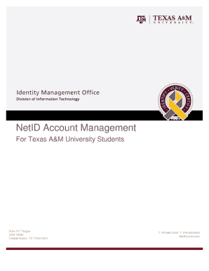 Fillable Online infrastructure tamu NetID Account Management Fax Email ...