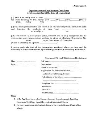 Ignou Assignment Annexure 1 Pdf - Fill Online, Printable, Fillable ...