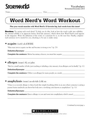 Fillable Online Flex your vocab muscles with Word Nerds 10 favorite big ...