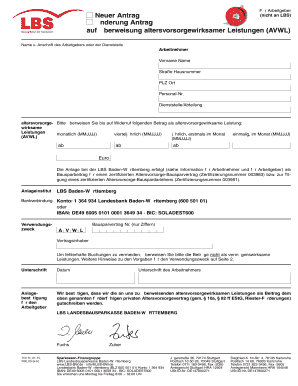 Ausfüllbar Online lbs Fr Arbeitgeber Neuer Antrag nicht an bLBSb ...