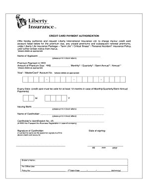 Fillable Online libertyinternational com DDA Form Credit Carddoc ...