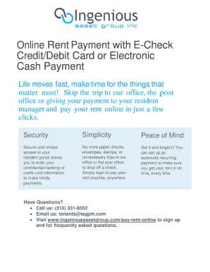 Fillable Online Online Rent Payment with E-Check Fax Email Print ...
