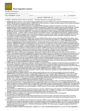 Fillable Online Inspection Agreement (.pdf) - Home Inspections Fax ...
