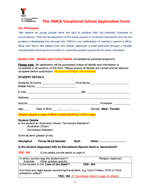 Fillable Online ymcaschool The YMCA Vocational School Application Form ...