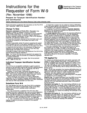 Fillable Online 1198 Instructions W-9 Instructions for the Requestor of ...