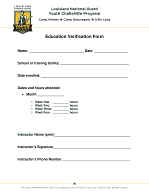 Fillable Online Education Verification Form - blangycpbbcomb Fax Email ...