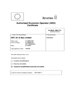 Fillable Online IE AEOF 10001172 Fax Email Print - pdfFiller