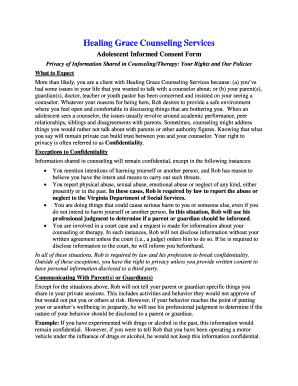Fillable Online Adolescent Informed Consent Form - Healing Grace ...