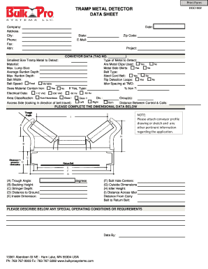 Fillable Online Tramp Metal Detector Data Sheet Bulk Pro ...