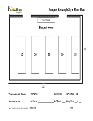 Fillable Online Banquet Rectangle Style Floor Plan 10 10 10 10 10 ...