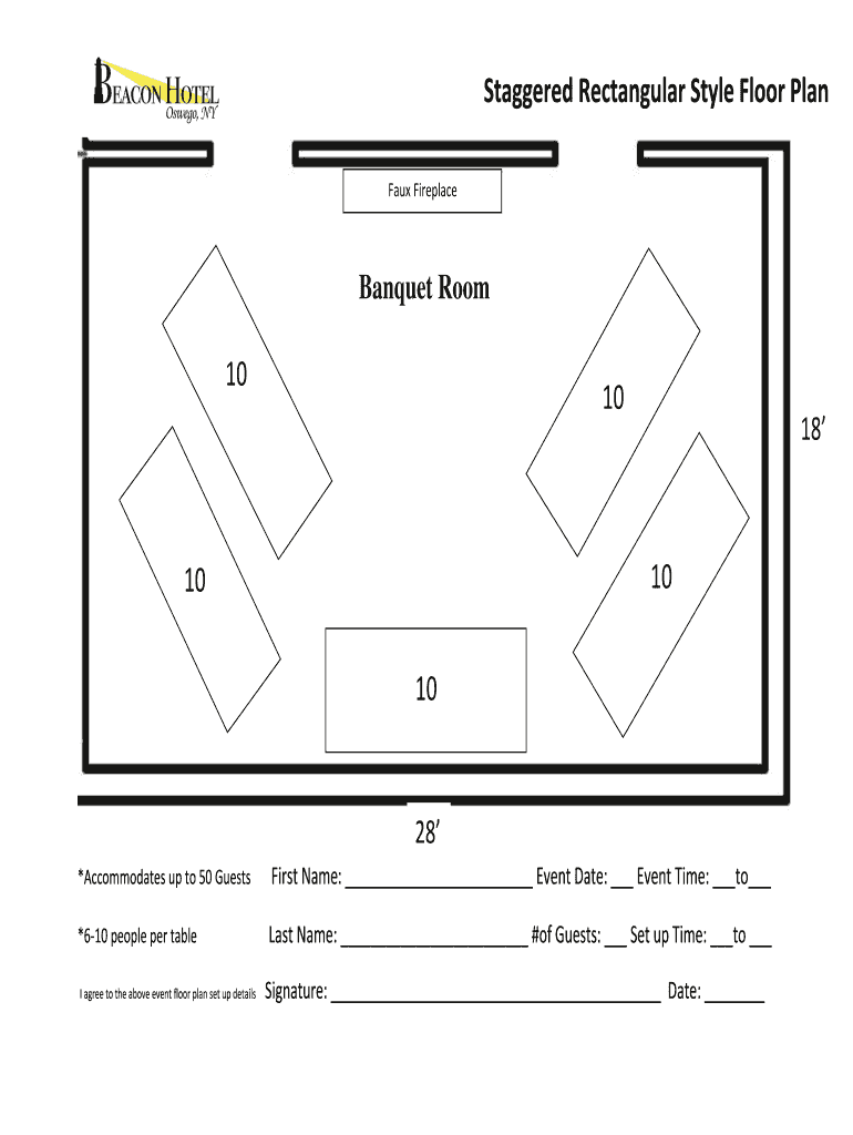 Fillable Online Staggered Rectangular Style Floor Plan 10 10 10 10 10 ...