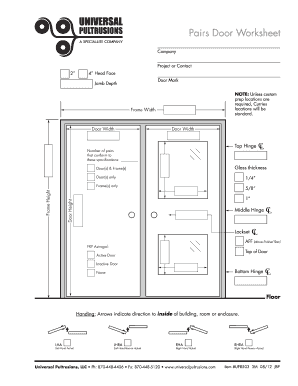 Fillable Online Pairs Door Worksheet - bunipulllcbbcomb Fax Email Print ...