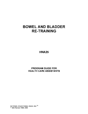 Fillable Online BOWEL AND BLADDER RE-TRAINING - Infobase Fax Email ...
