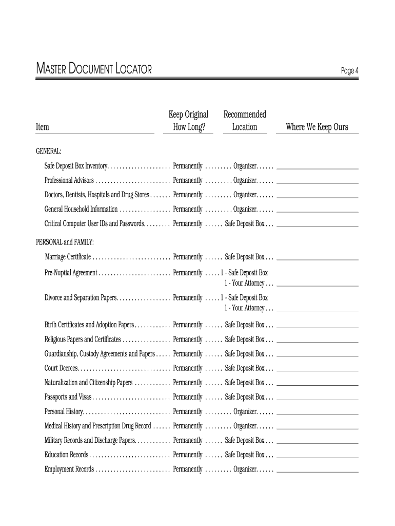 Your Personal Document Organizer - As Our Parents Grow Older: Fill out ...