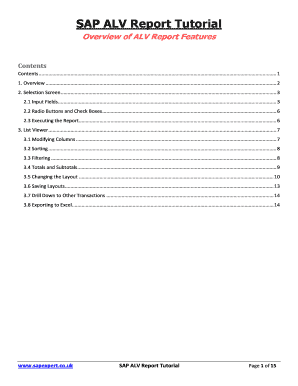 Fillable Online SAP ALV Report Tutorial Fax Email Print - pdfFiller