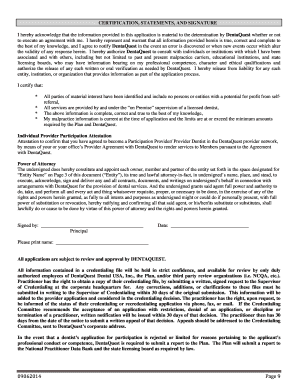 Fillable Online Standard DentaQuest Initial Credentialing Application ...