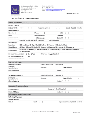 Fillable Online Clinic Confidential Patient Information Fax Email Print - pdfFiller