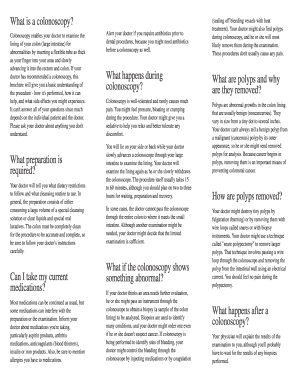 Fillable Online Colonoscopy Brochure. Colonoscopy Brochure Fax Email ...