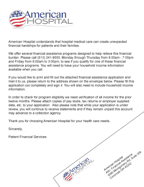 Fillable Online Dear Patient American Hospital understands that ...