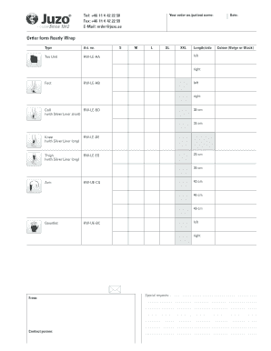 Fillable Online Order form Ready Wrap - bJuzob Worldwide Fax Email ...
