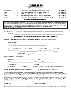Fillable Online Long Term Storage Payment Agreement - Ward North ...