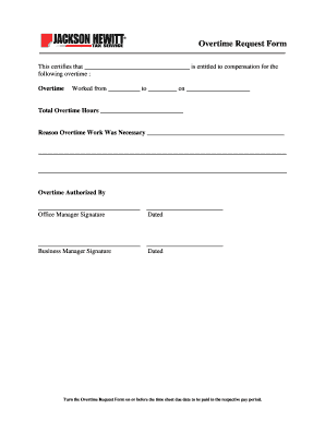 Fillable Online Overtime Request Form - A-Tips Online Fax Email Print ...