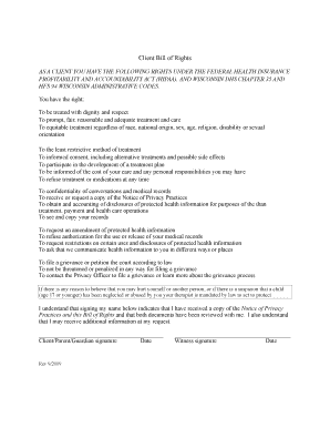 Fillable Online Client Bill of Rights - Pathways Consulting Pathways ...