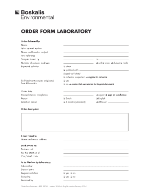 Fillable Online ORDER FORM LABORATORY - bboskalisdolmanbbcomb Fax Email ...