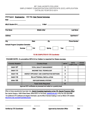 Fillable Online my msjc CTE Program Engineering Fax Email Print - pdfFiller