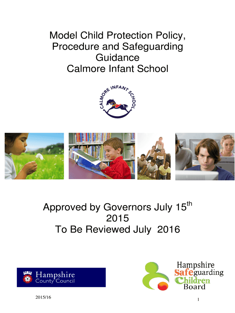 Fillable Online calmore-inf hants sch Procedure and Safeguarding - calmore-inf hants sch Fax ...