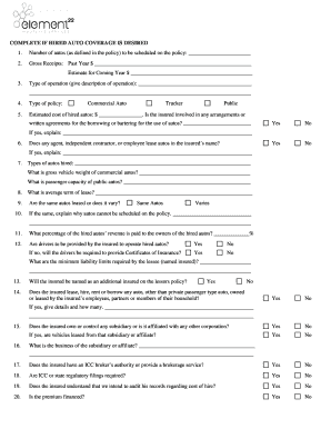 Fillable Online SUPPLEMENTAL QUESTIONNAIRE FOR POLICIES REQUIRING Fax ...