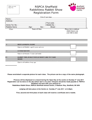 Fillable Online rspcasheffield homeip RSPCA Sheffield Rabbitless Rabbit ...