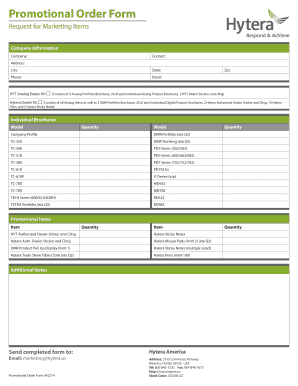 Fillable Online hytera Promotional Order Form - Hytera Fax Email Print ...
