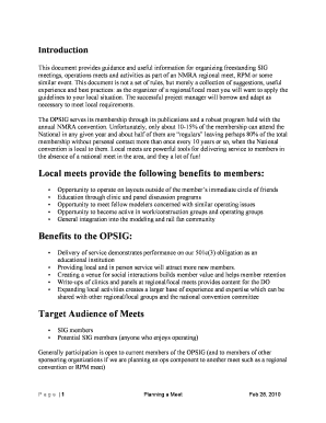 Fillable Online opsig Local meets provide the following benefits to ...