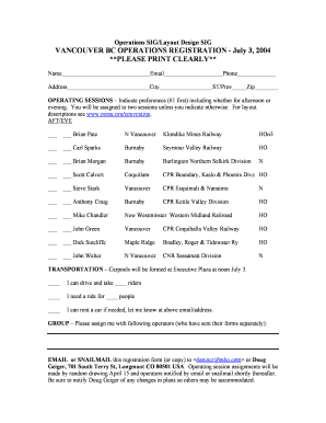 Fillable Online opsig Operations SIGLayout Design SIG VANCOUVER BC ...