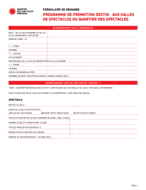 Remplissable En Ligne FORMULAIRE DE DEMANDE PROGRAMME DE PROMOTION ...